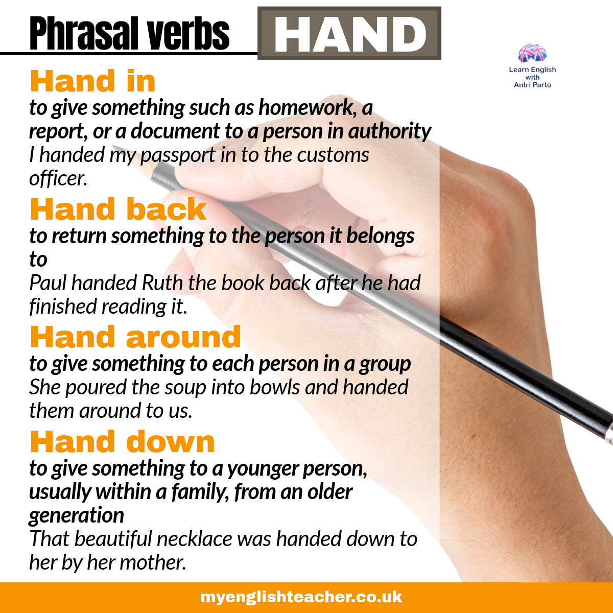 Phrasal Verbs with "Hand" - My Lingua Academy