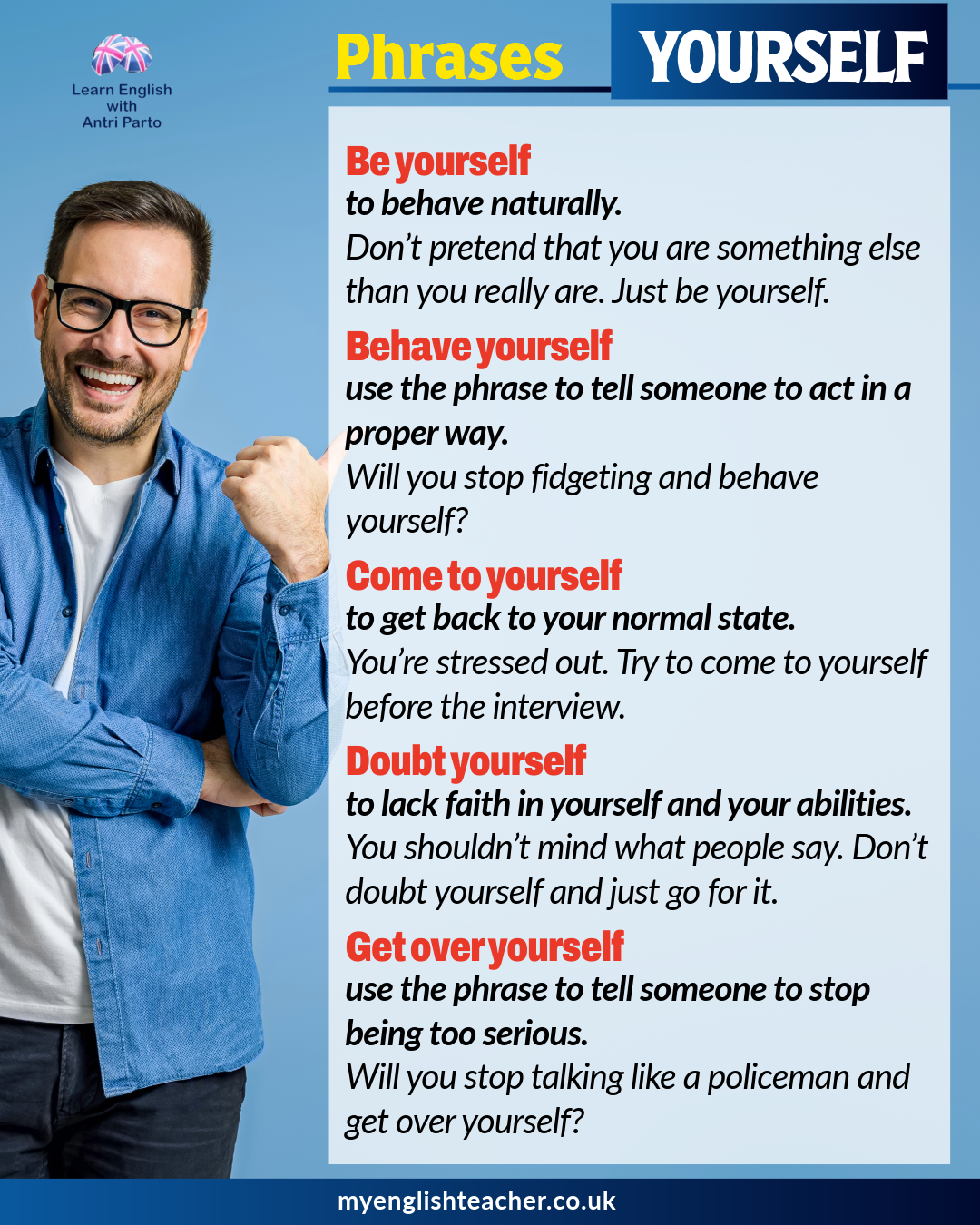 Phrases with "Yourself" - My Lingua Academy