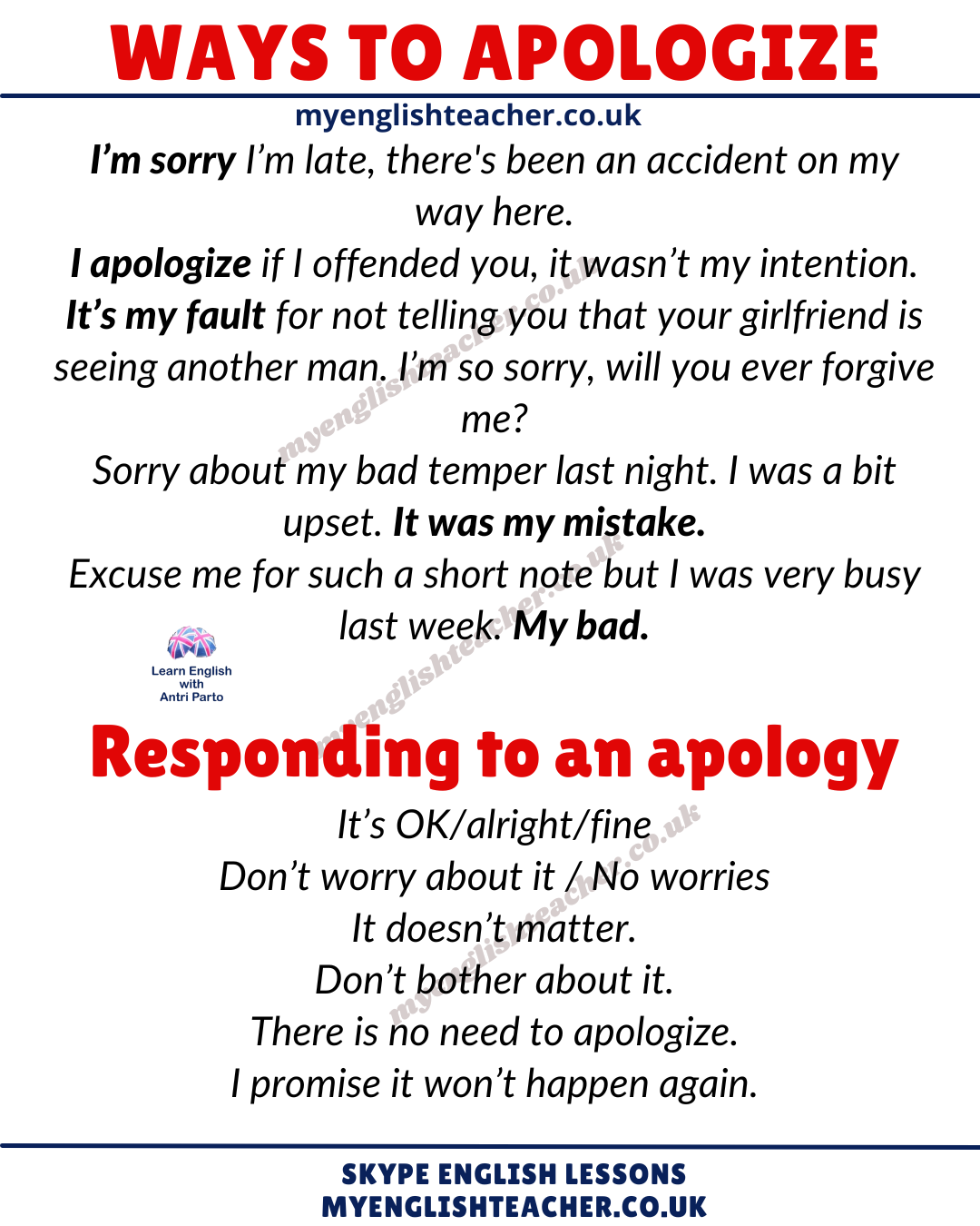 Ways to Apologize in English - My Lingua Academy