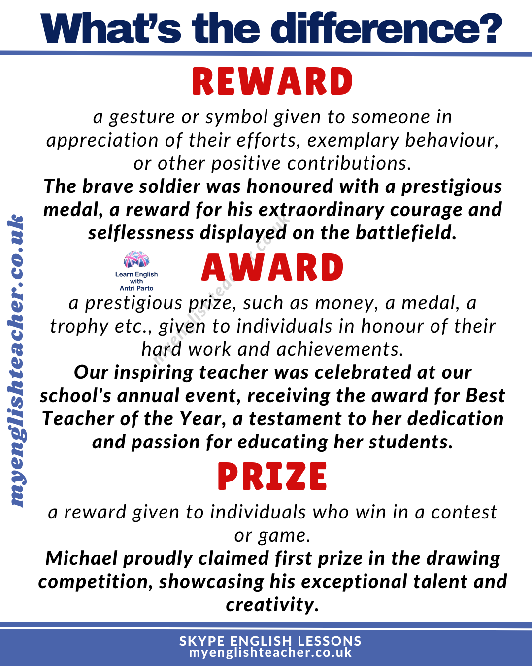 Reward, Award, Prize - My Lingua Academy