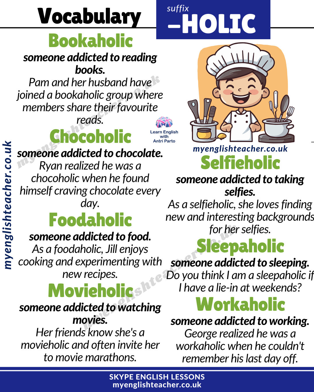 Suffix -holic in English - My Lingua Academy