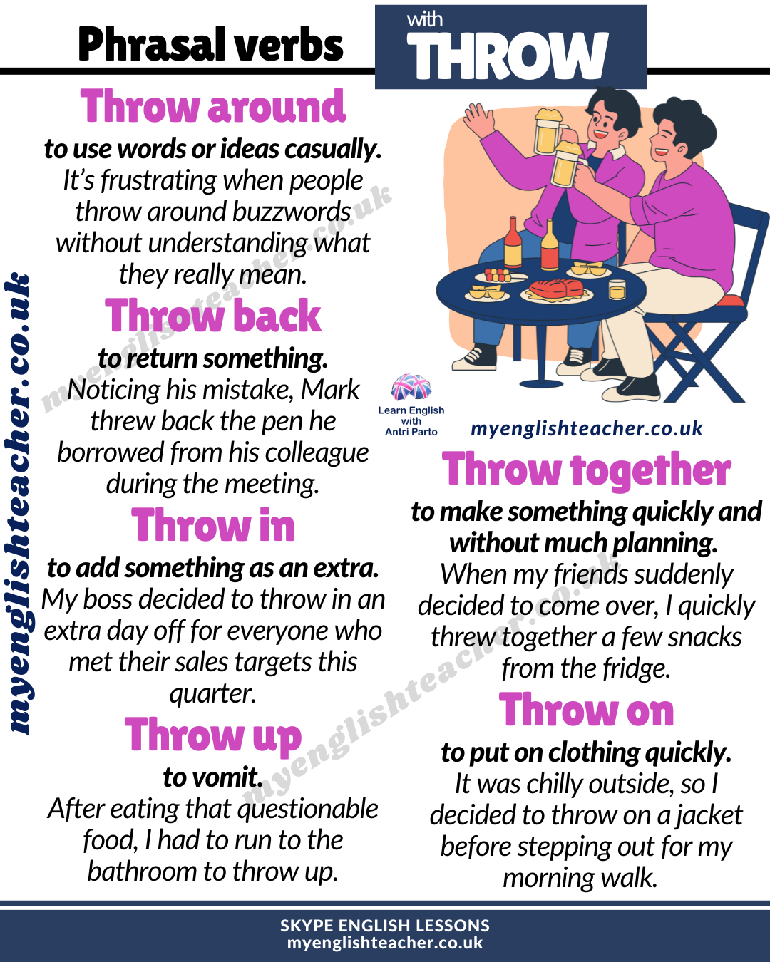Phrasal Verbs with "Throw" - My Lingua Academy