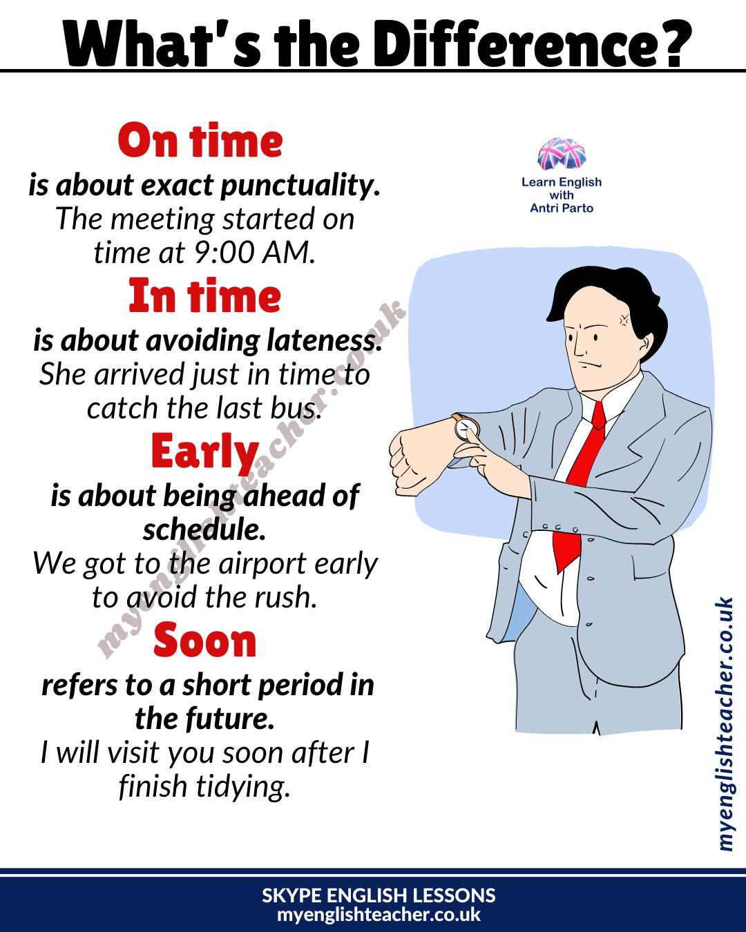 On Time, In Time, Early, Soon - My Lingua Academy
