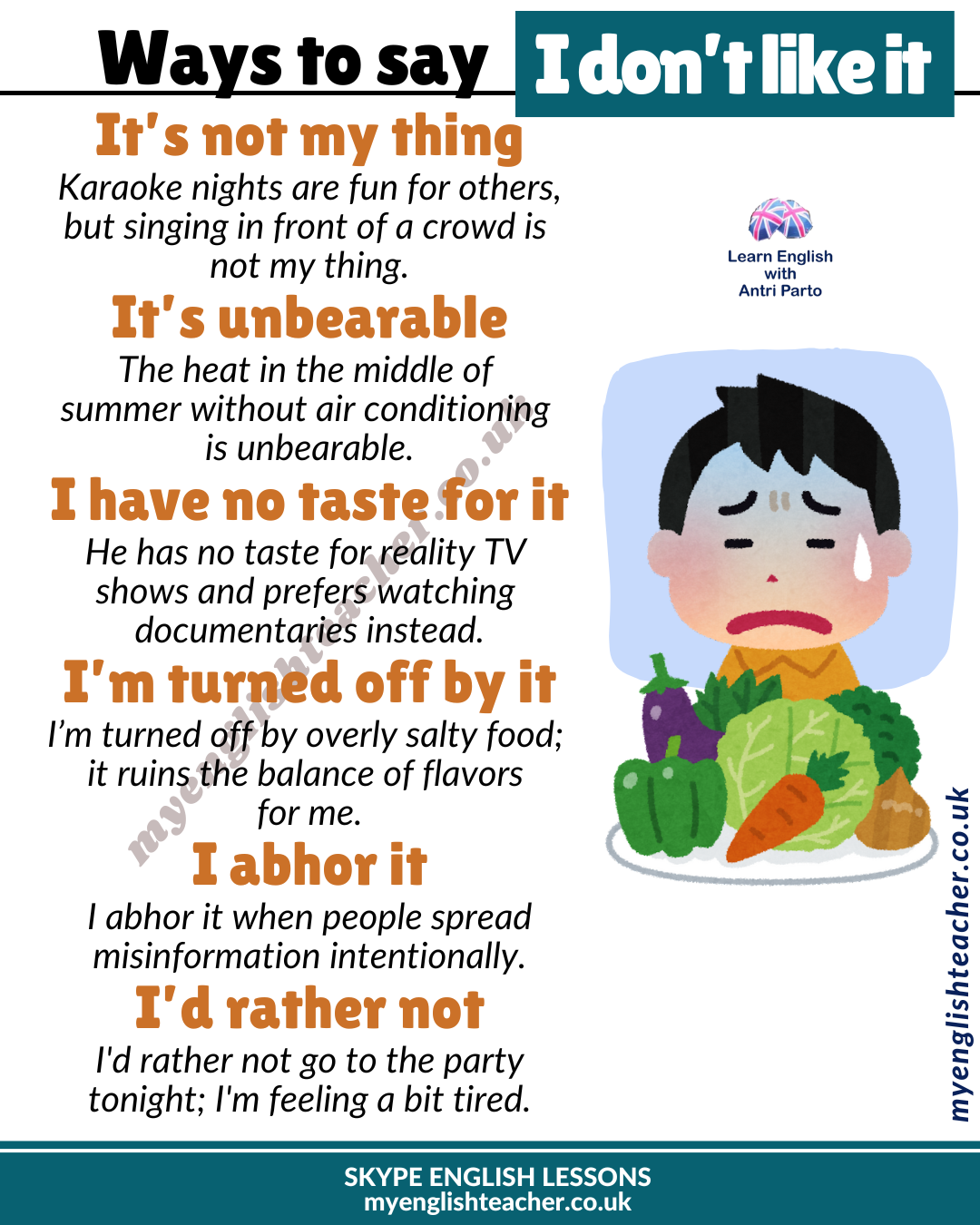 20 Ways to Say "I Don't Like It" - My Lingua Academy