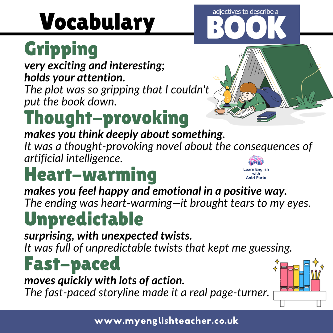 35 Adjectives to Describe a Book - My Lingua Academy