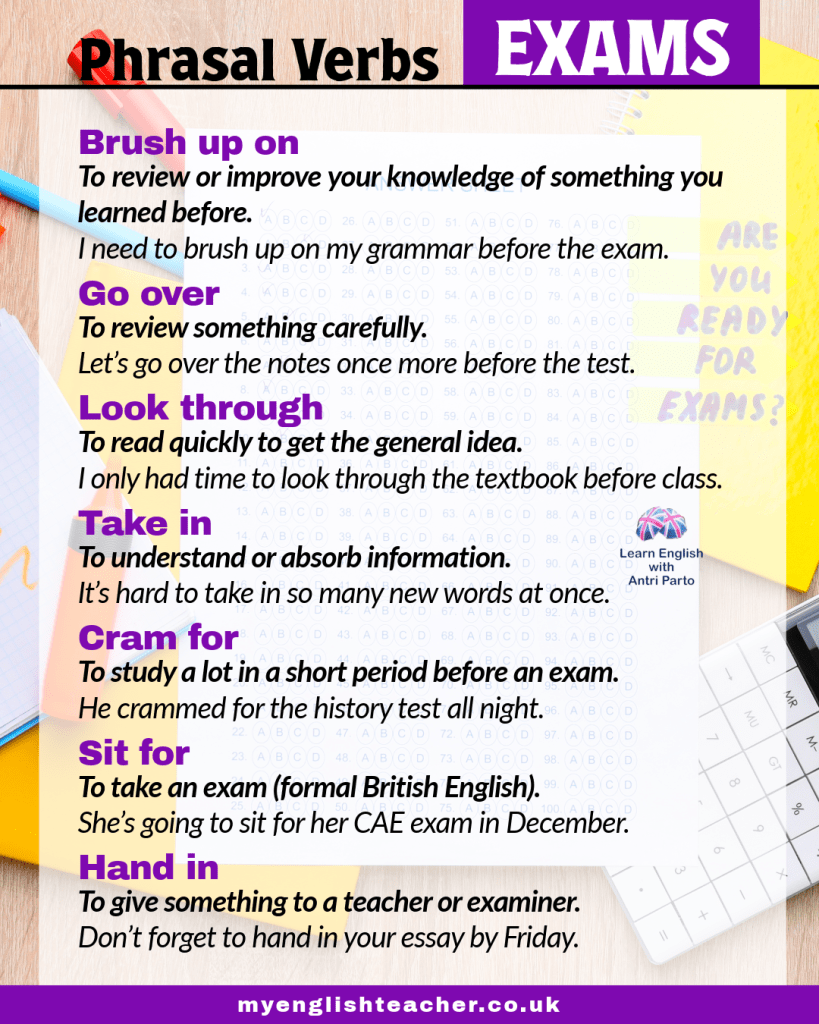 Phrasal Verbs Related to Exams - My Lingua Academy