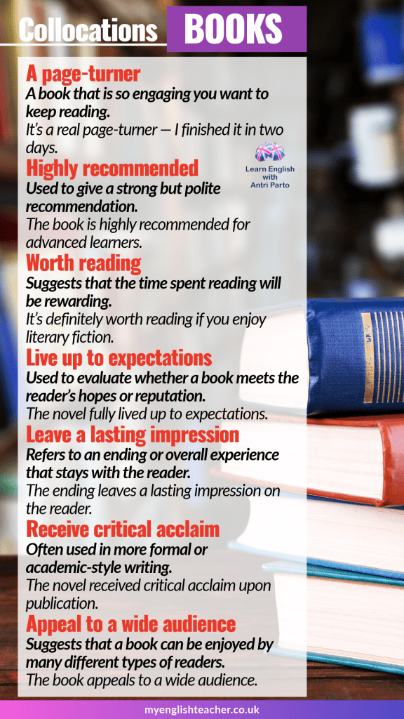 Collocations Related to Books - My Lingua Academy